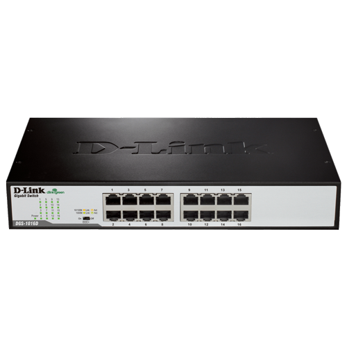 D-LINK 16-Port Gigabit Unmanaged Desktop Switch - DGS-1016D Neupravljivi, 16 RJ-45 portova, 8K, 32Gbps