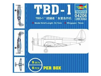 TRUMPETER 1/200 TBD-1 mini military aircraft model 5 pieces set
