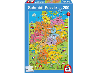 SCHMIDTSPIELE 56312 Cartoon map of Germany 200db-os puzzle