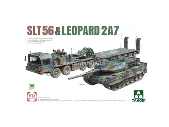 1/72 SLT56 truck and &amp; Leopard 2A7 tank military vehicle model set