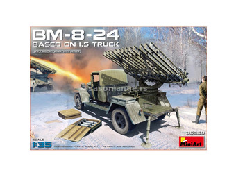 MINIART 1/35 1.5t truck mounted BM-8-24 missile motive stand military vehicle model