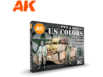 AK INTERACTIVE WWII &amp; Modern US Colors Adam Wilder Signature Set 18 Colors 18x 17ml