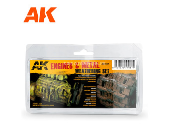 AK INTERACTIVE Engines And Metal Weathering Set acrylic paint stock 5x 35 ml