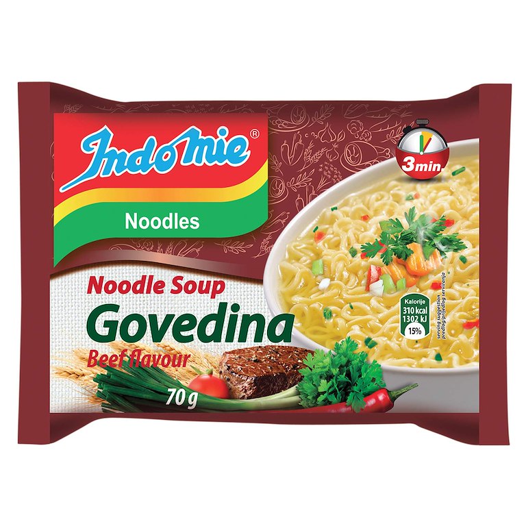 Indomie nudle ukus govedine 350g 5x70g indomie