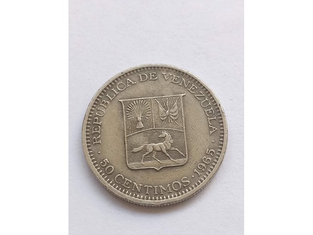 50 Centimos 1965.g - Venecuela - Životinja Konj