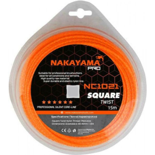 NAKAYAMA PRO Najlonske niti za trimer SQUARE TWIST 15m x 2.0mm