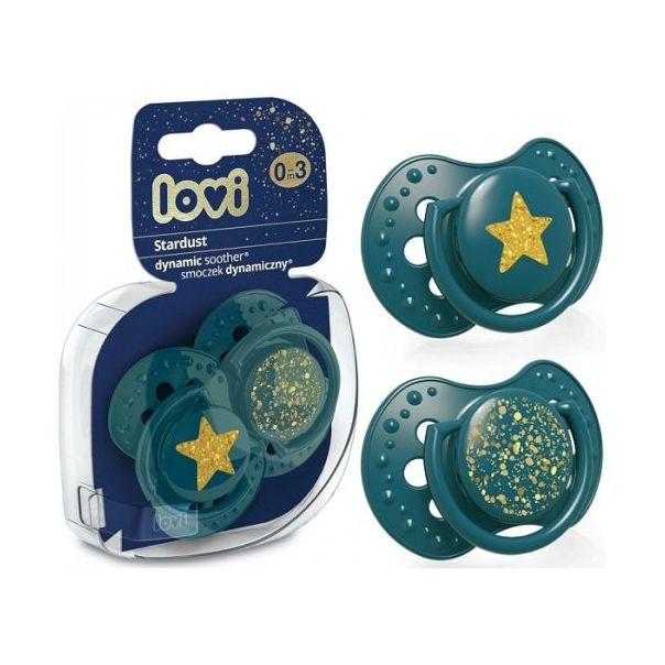 LOVI Varalica silicone dynamic 0-3m - Stardust Green 2 komada