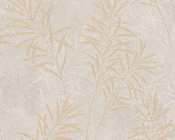 A.S. CRÉATION WALLPAPER «COTTAGE, FLORAL, BEIGE, CREAM, GOLD, METALLIC» 389193