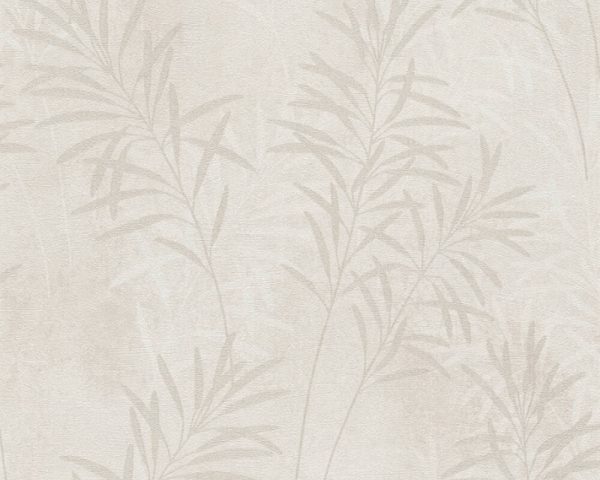 A.S. CRÉATION WALLPAPER «COTTAGE, FLORAL, CREAM, METALLIC, SILVER» 389196