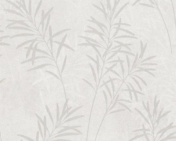 A.S. CRÉATION WALLPAPER «COTTAGE, FLORAL, GREY, METALLIC, SILVER, WHITE» 389195
