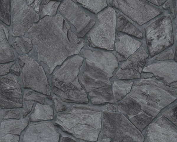 A.S. CRÉATION WALLPAPER «STONE, BLACK, GREY» 389367