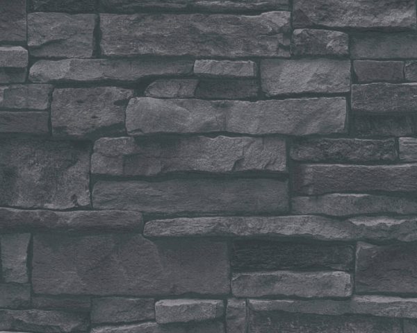 A.S. CRÉATION WALLPAPER «STONE, BLACK» 388134