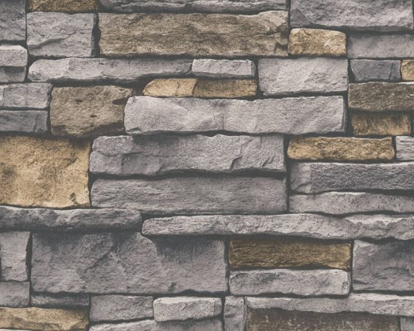 A.S. CRÉATION WALLPAPER «STONE, GREY, YELLOW» 388131