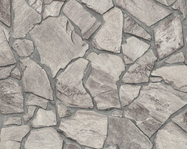 A.S. CRÉATION WALLPAPER «STONE, GREY» 389336