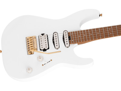 Charvel PRO-MOD DK24 HSS 2PT CM, CARAMELIZED MN, SNOW WHITE