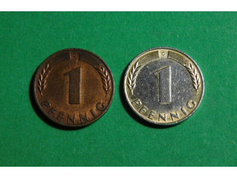 1 pfennig 1966 G u dva razlicita materijala