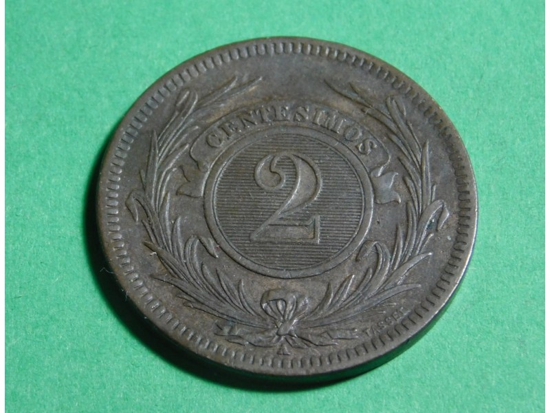 2 centesimos 1869 A - Urugvaj