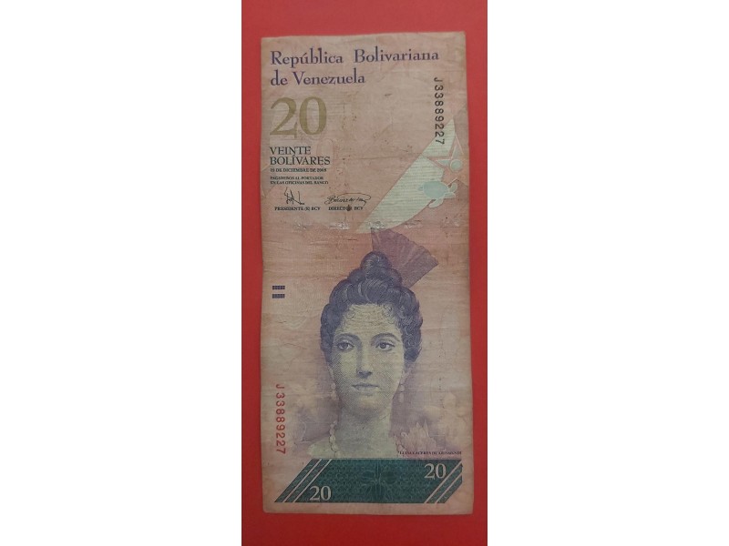 20 bolivares 2008 god Venecuela f