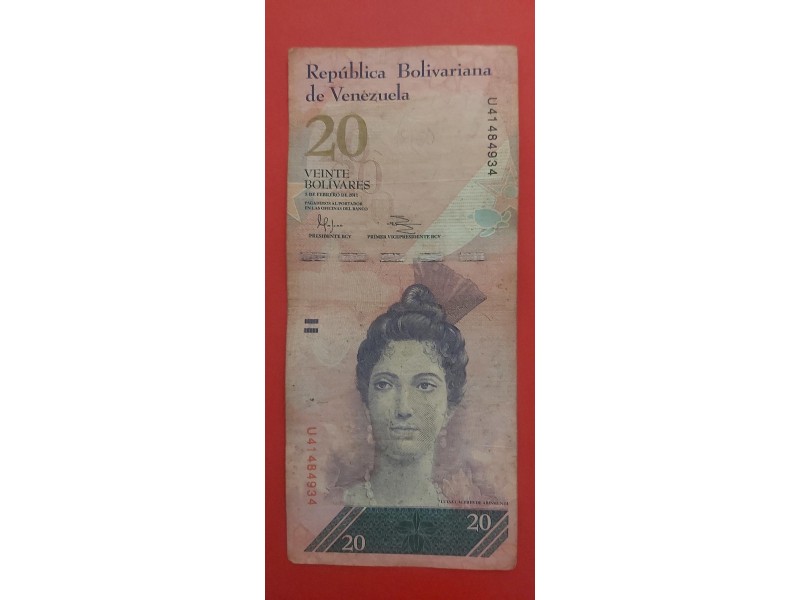 20 bolivares 2011 god Venecuela f