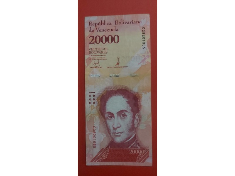 20.000 bolivares 2017 god Venecuela Vf