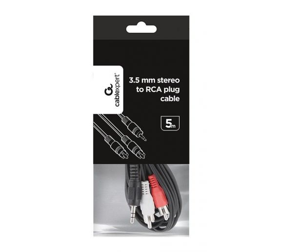 GEMBIRD - 3.5 mm stereo to RCA plug cable, 5 m