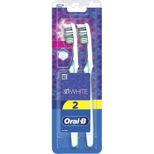 Oral-B 3D White Duo četkica za zube Medium 1kom+1 kom gratis