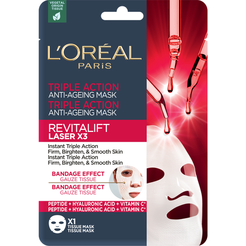 L'Oreal Paris Revitalift Laser X3 Triple Action maska za lice u maramici 28g