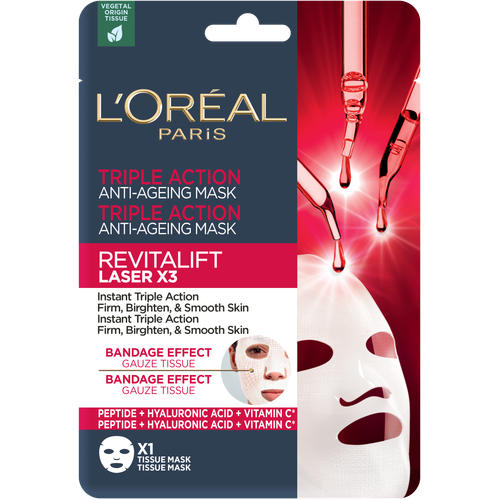 L'Oreal Paris Revitalift Laser X3 Triple Action maska za lice u maramici 28g