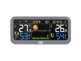 TREVI ME 3P20 RC Radio controlled weather station colored display grey color