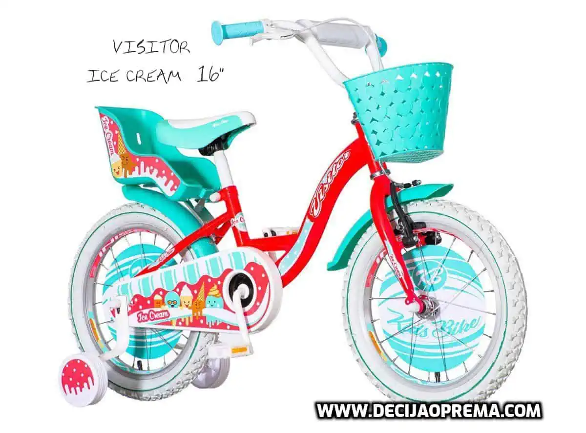 Bicikl Visitor Ice Cream 16″ za decu Crveno Tirkiz