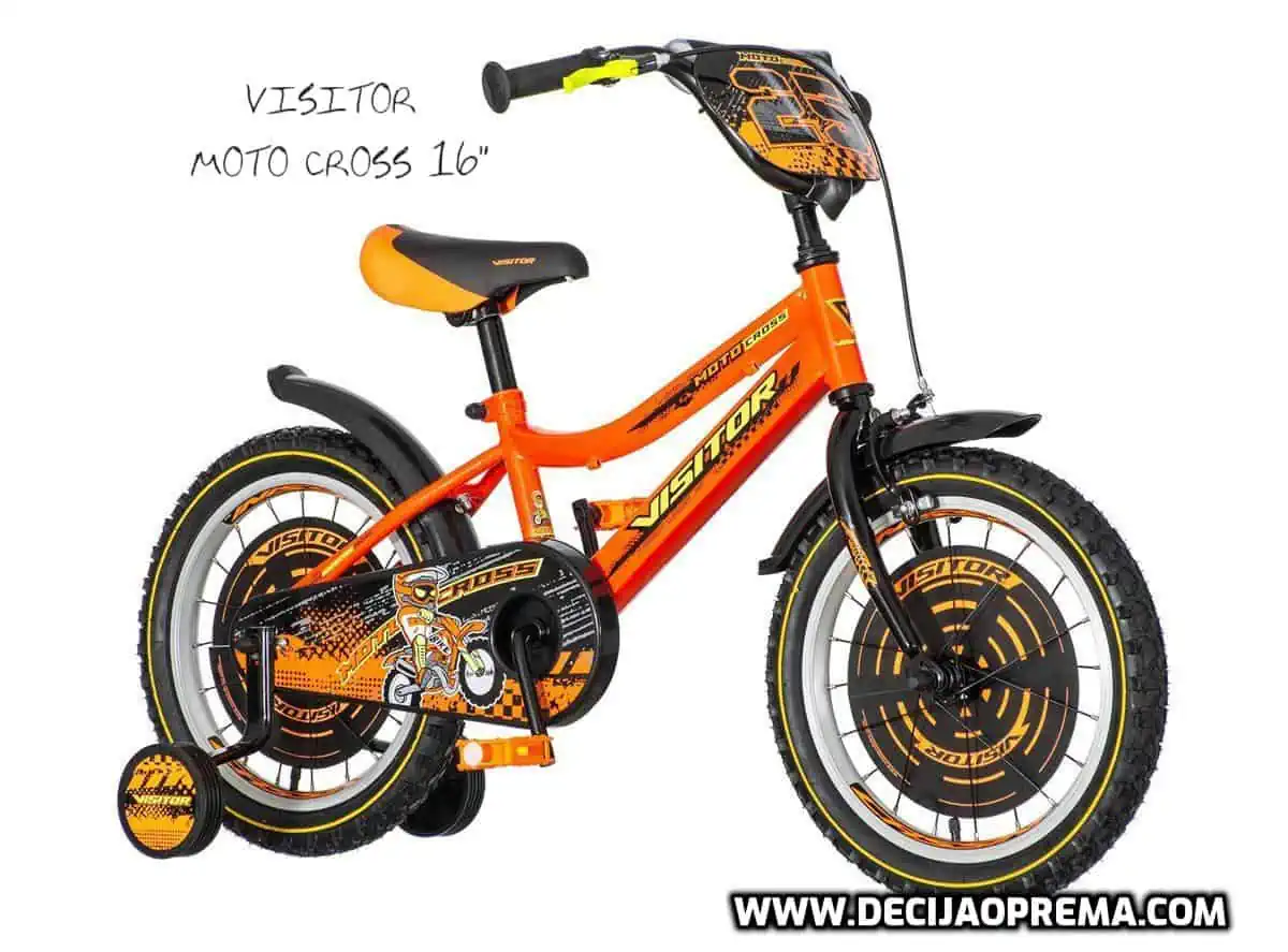 Bicikl Visitor Moto Cross 16″ za decu Narandžasti