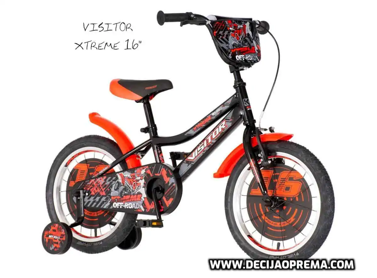 Bicikl Visitor XTrame 16″ za decu Crno Sivi