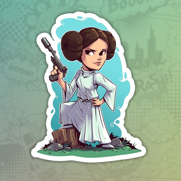 STAR WARS STIKER 35 PRINCES LEIA