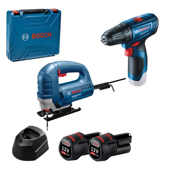 Akumulatorski set Bosch GSR 120-Li Bosch GST 8000 E; 12V; 2x2,0 Ah + kofer (0615990M8N)