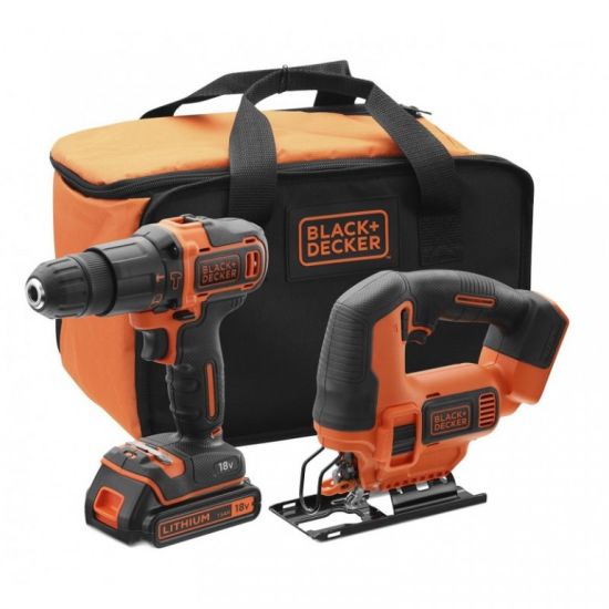 Akumulatorski set 18V Black+Decker vibraciona bušilica-ubodna testera (BCK22S1S)