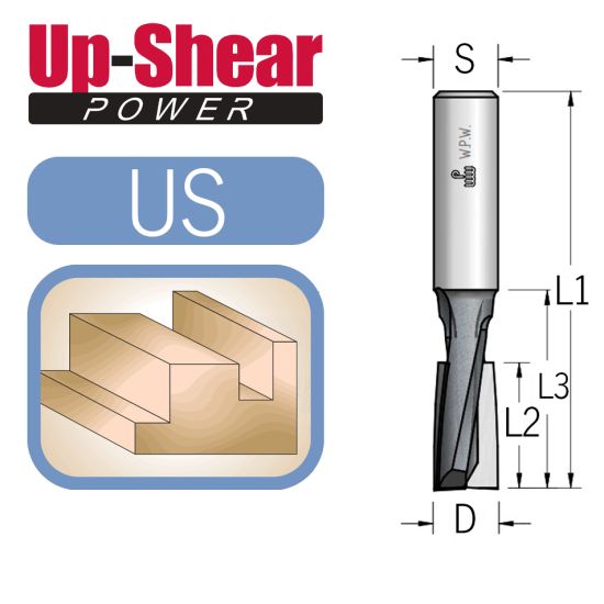CNC tropero glodalo za drvo Up Shear ravno prečnik 16mm, dužina reznog dela 50mm, prihvat 16mm WPW US35161