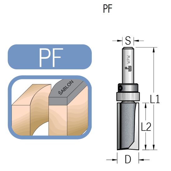 Glodalo za kopiranje sa ležajem na strani prihvata prečnik 9,5mm, radna dužina 13mm, pihvat 6mm