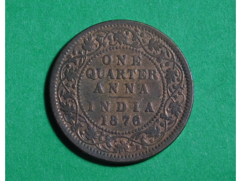 One quarter (1/4) Anna - India 1876