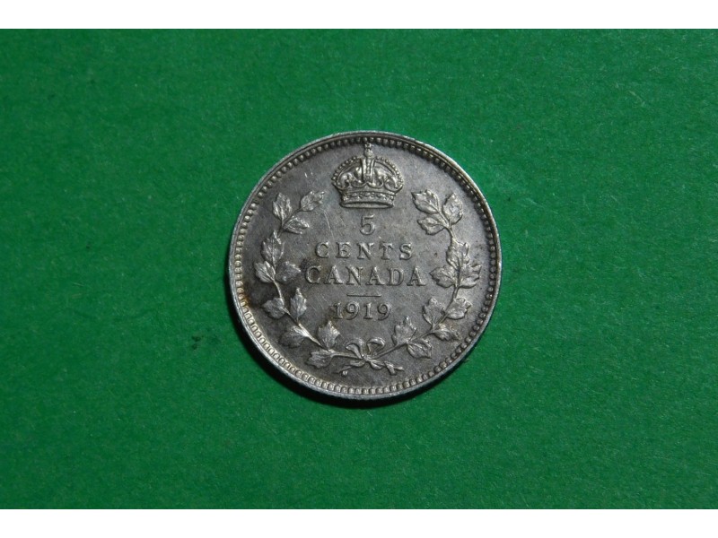 5 cents - Canada - 1919, retko - srebro