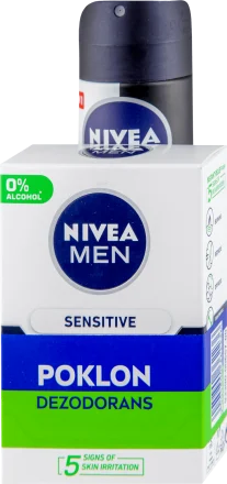 NIVEA MEN
SENSITIVE after shave + BLACK&WHITE INVISIBLE dezodorans sprej gratis, 1 kom