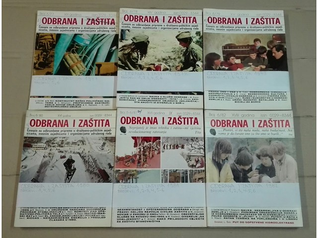 Casopis ODBRANA I ZASTITA brojevi u rasponu od 1977-91.