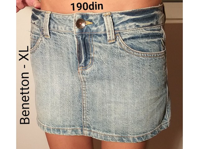 Benetton teksas mini suknja XL