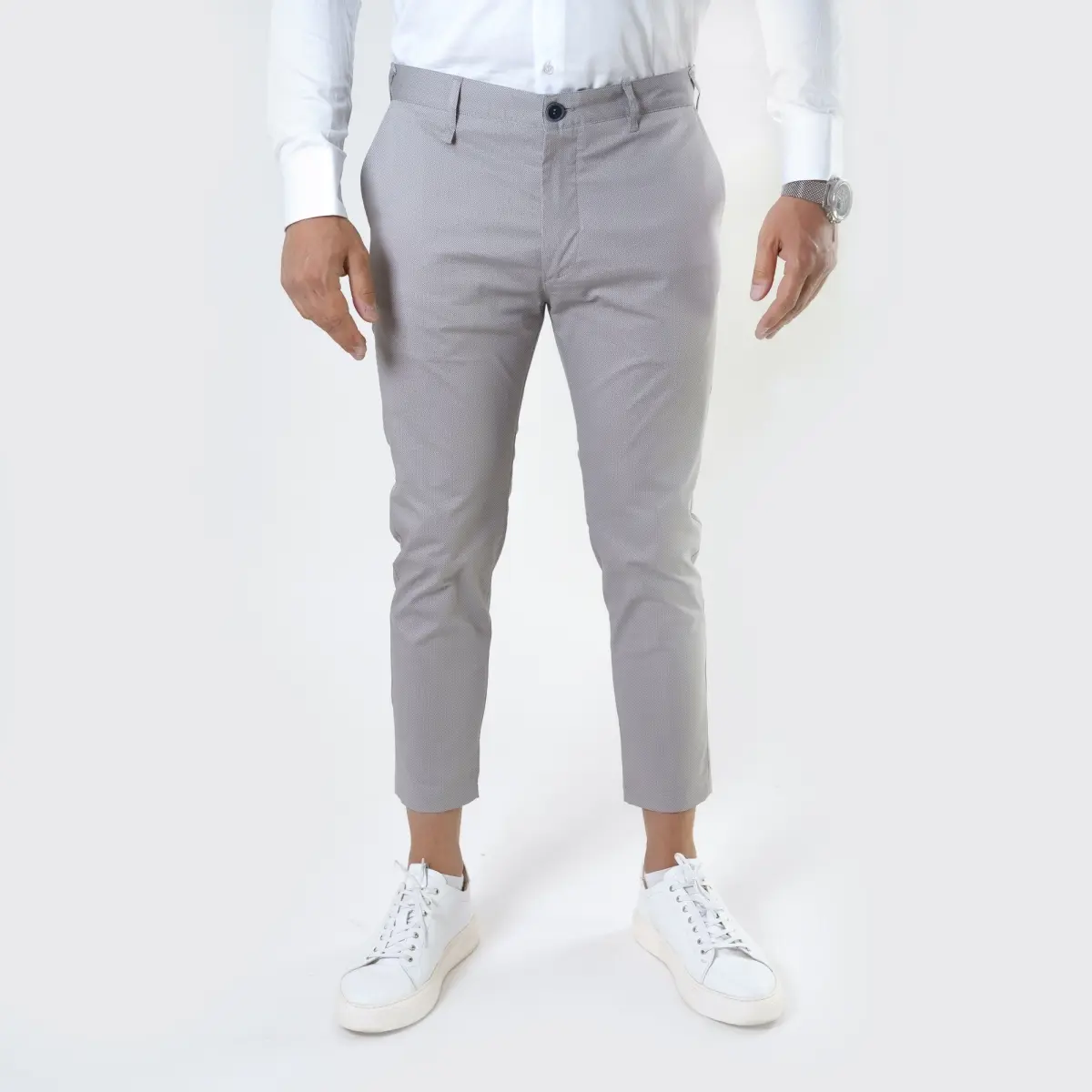 SANTOS & SANTORINI Muške pantalone Oliver sive