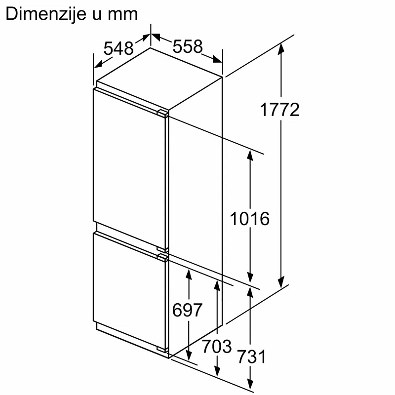 Bosch ugradni frižider KIN86ADD0