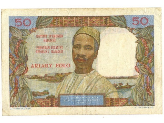 Madagascar 50 francs 1969