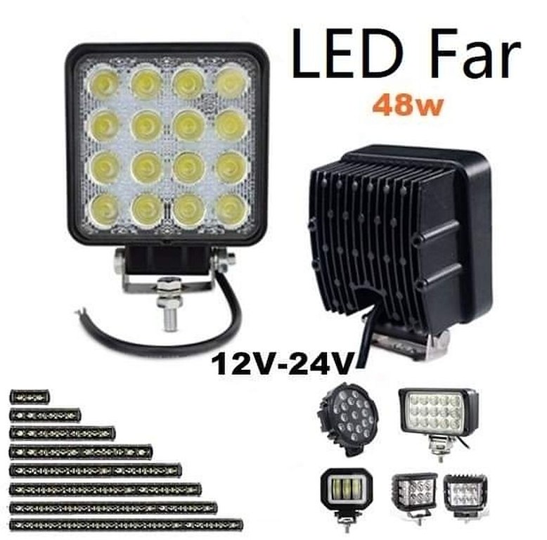 Cena 1200 din LED Far 48W 12 i 24V kvalitetan i veoma jak reflektor