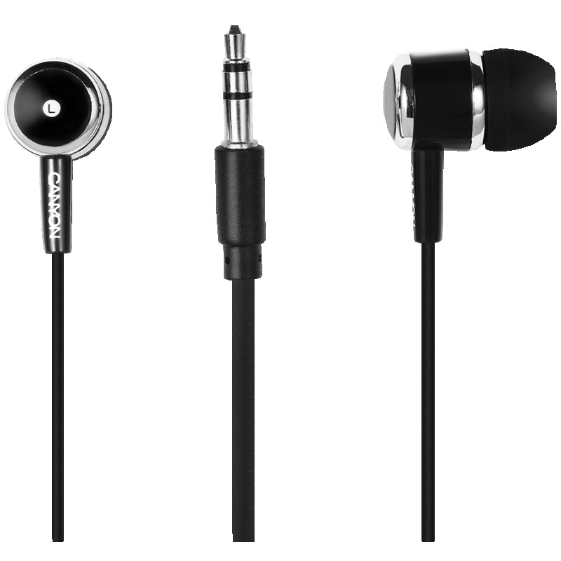 CANYON Stereo earphones with microphone, Black