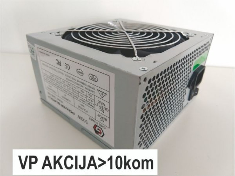 GMB-500-12 napajanje 500W 12cm ventilator, 20+4pin, 4pin 12V, 2xSATA 2xIDE 4-pin