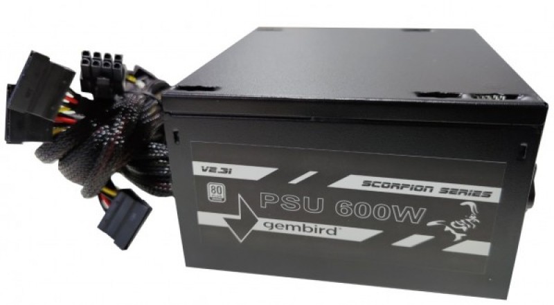 GMB-600-PRO Gembird napajanje 600W 80+ BRONZE, PFC,12cm FAN, 20+4pin, 2x4pin,2x 6+2pin, 5xSATA,2xIDE