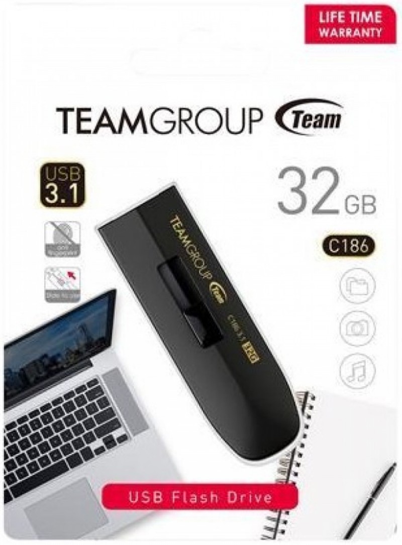 TeamGroup 32GB C186 USB 3.1 BLACK TC186332GB01